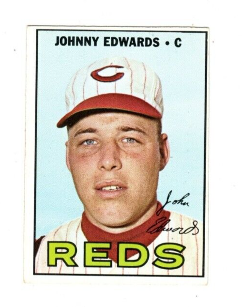 1967 Topps #202 Johnny Edwards - Cincinnati Reds, Near Mint Condition ...