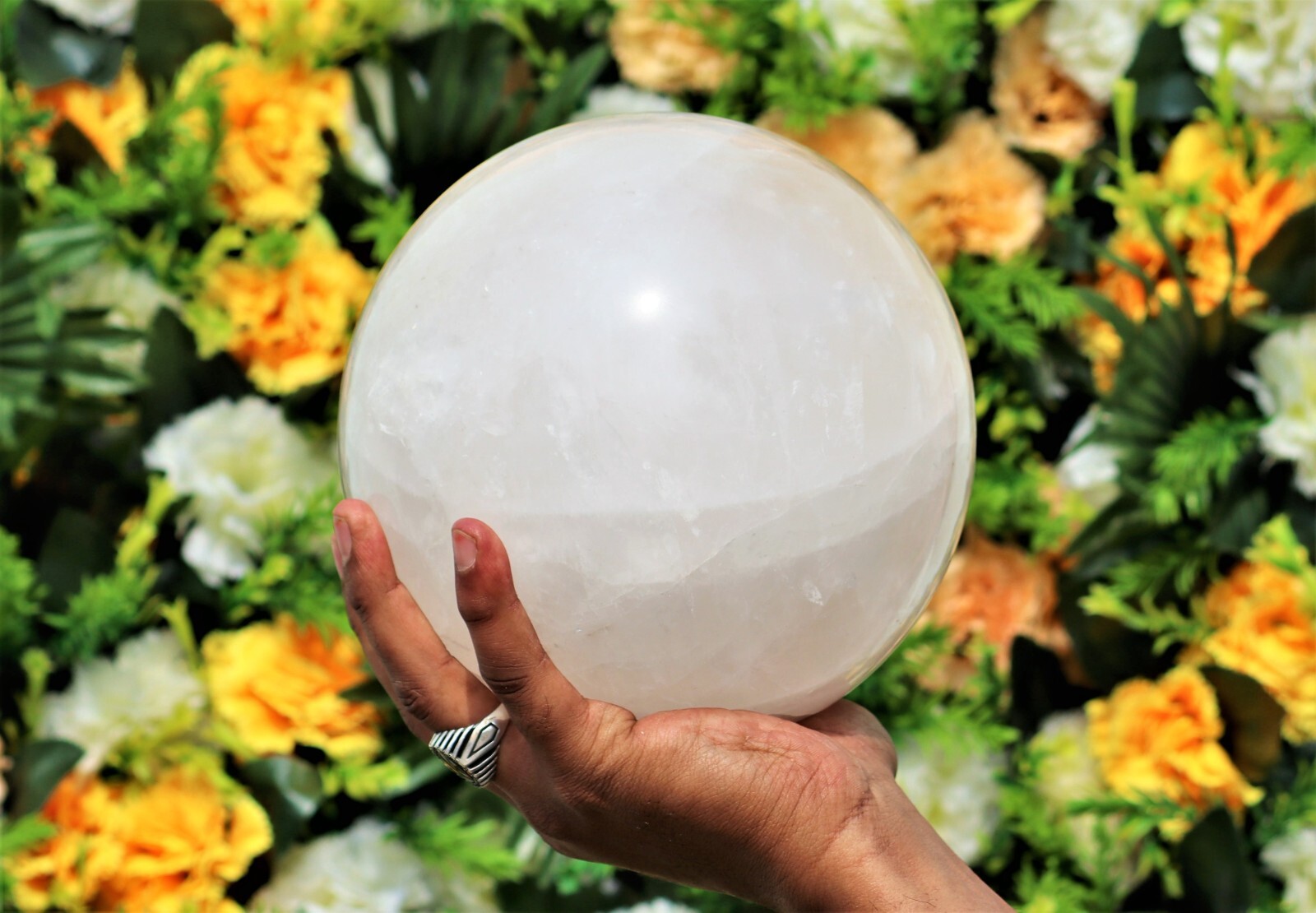 180MM Red Fire Quartz Gemstone Ball Azeztulite Quartz Sphere ...