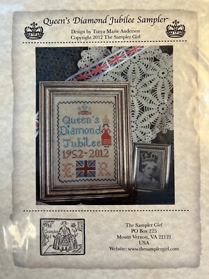 RARE OOP The Sampler Girl "Queen's Diamond Jubilee" Sampler Cross ...