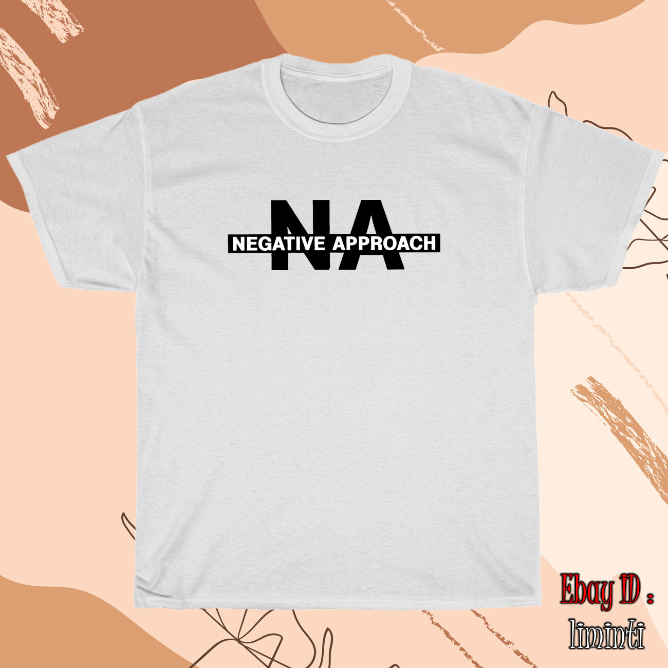 Negative Approach Logo Men's Black/Grey/White/Navy T-Shirt Shipped from ...