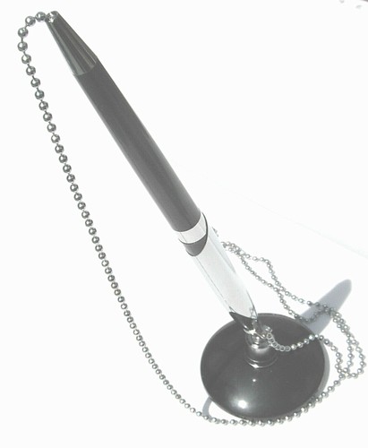 SMALL PEN HOLDER WITH CHAIN Reception Pen On Chain With Stand OR PEN ...
