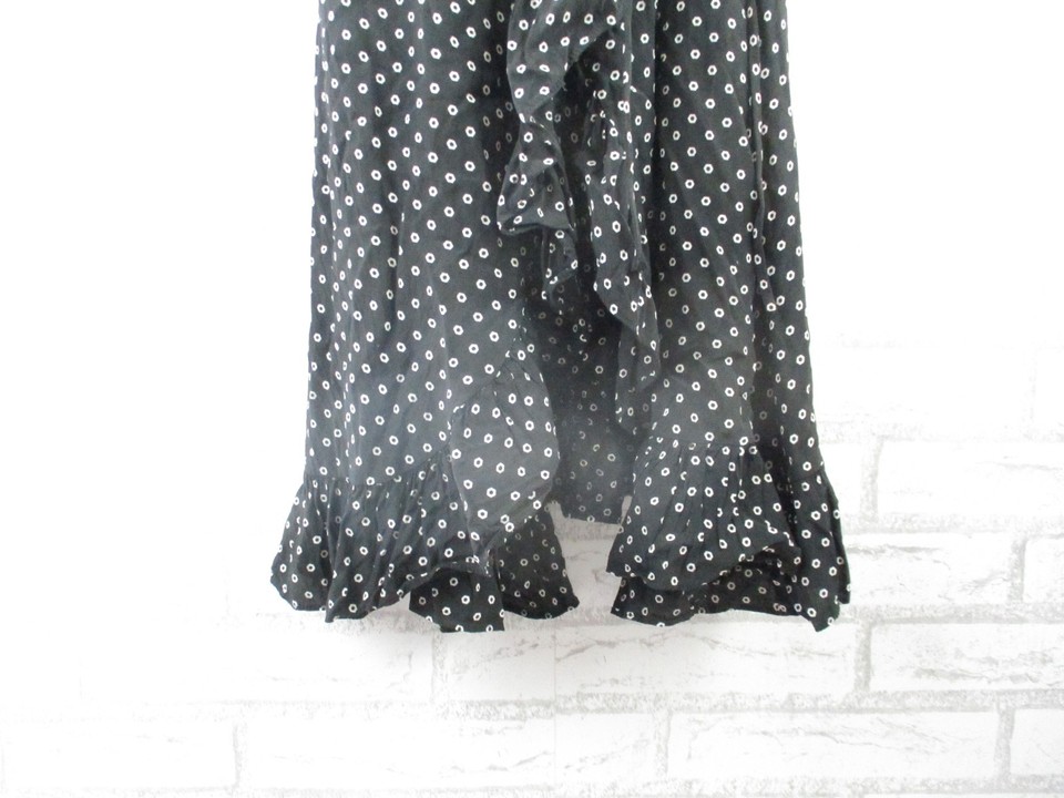 Seed Heritage womens wrap dress black white circle print 10 cotton mix ...