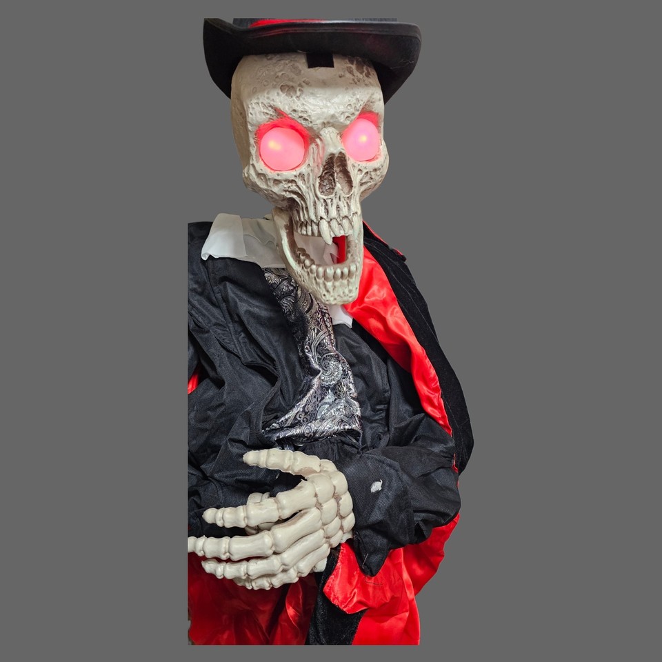 Spooky Village Animated Skeleton Vampire 72” (6ft) Halloween Decor | eBay