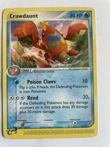 Pokemon Card 2003 Ex Dragon Crawdaunt 13/97 Rare Non-Holo Near Mint | eBay