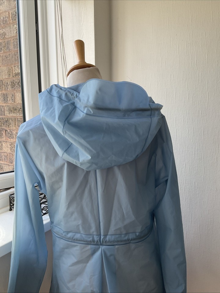 Woman’s HUNTER Original Pale Blue Vinyl Rain Mac Jacket Size XS | eBay UK