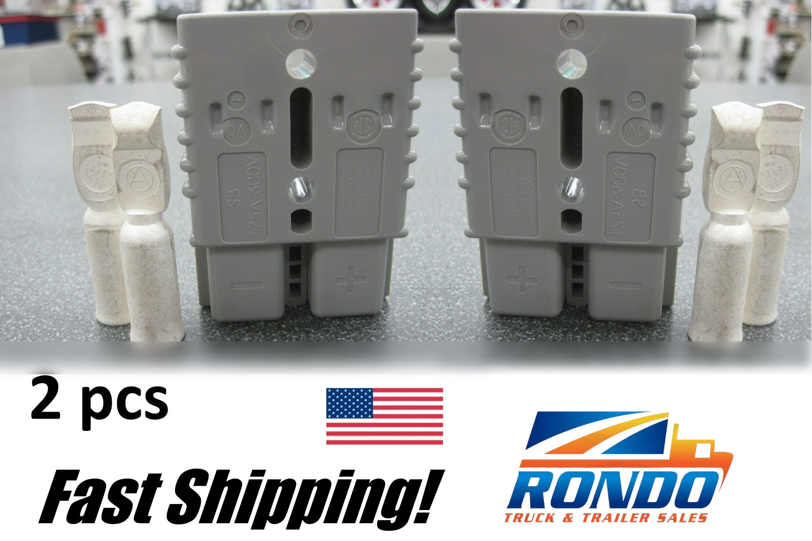 Anderson connector SB175A-600V-OEM 37738 2GA 2 ends, set. Jumper cables ...