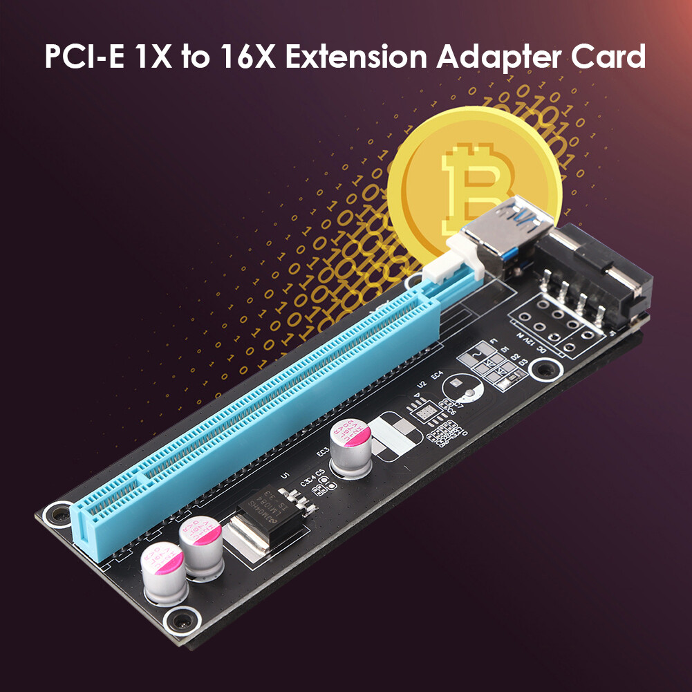 AU PCIE PCI Express 1x To 16x Extender Riser Card Adapter USB 3.0 Cable ...