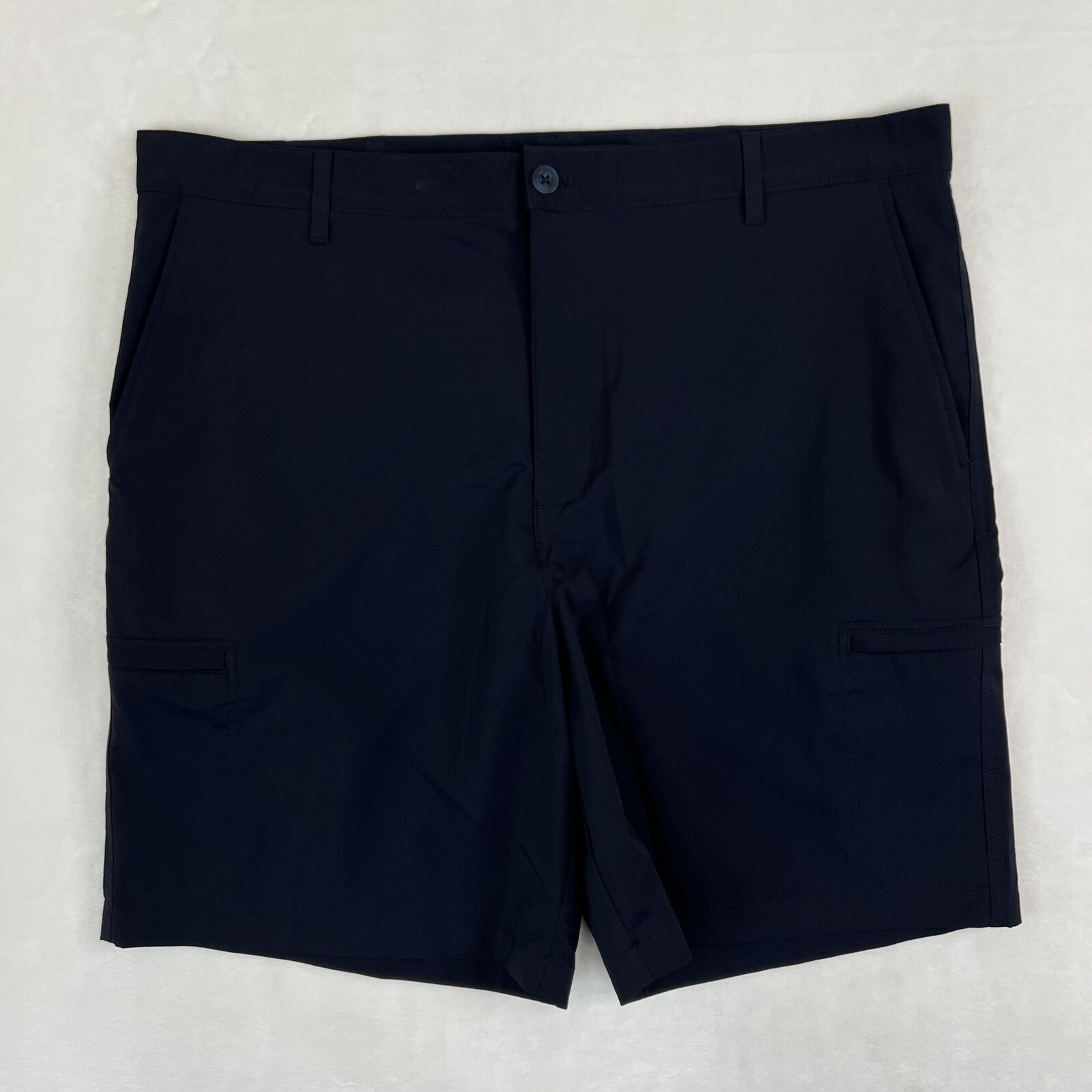 Chaps Golf Cargo Shorts Mens 40 Stretch Blue 6 Pocket Flat Front Cotton ...