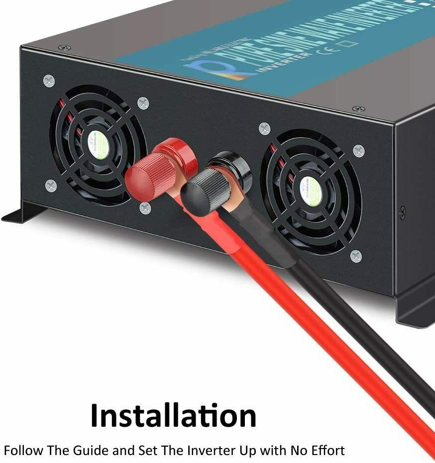 WZRELB 1000w Pure Sine Wave Power Inverter 12v DC to AC 110v 120v CAMP ...