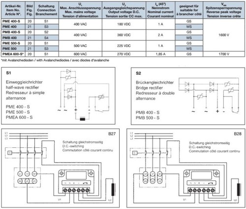 1x PME-400S half-wave rectifier motor brake rectifier POWER UNIT output ...