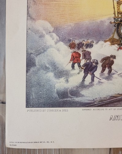 Vtg Currier & Ives Print "American Railroad Scene" 14" x 11" Donald Art ...