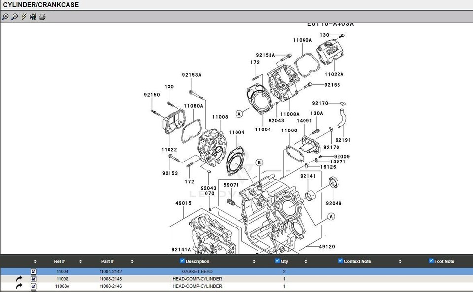 Genuine Kawasaki 11004-2142 Head Gasket FD671D FD711D FD750D FD791D | eBay