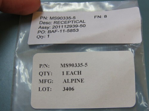 ALPINE COMPONENTS MS90335-5 Qty of 2 per Lot Connector, Receptacle ...