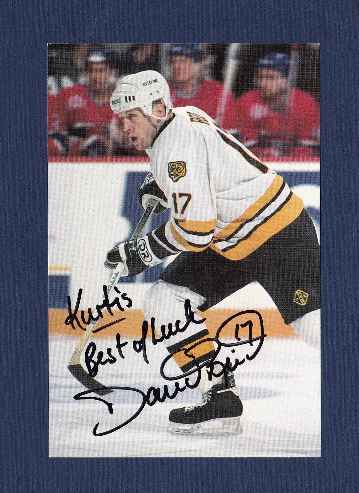 Dave Reid signed Boston Bruins vinatge team issued hockey postcard | eBay