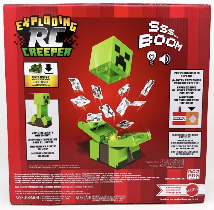 Minecraft Exploding RC Creeper Car Lights Sounds W/ DLC Code Mattel ...