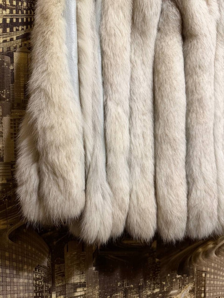 SAGA FOX Fur Coat DASCO Real Genuine Blue Fox Fur Coat | eBay