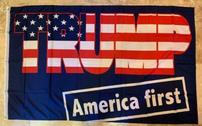 TRUMP AMERICA FIRST OFFICIAL FLAG USA American KEEP AMERICA FIRST 2ply ...
