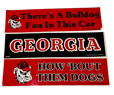 3 Vintage Georgia Bulldogs Bumper Sticker Decals | eBay