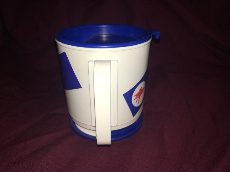 Vtg MOBILE GASOLINE MUG Rare NOS Cup RED PEGASUS LOGO Coffee USA MADE ...