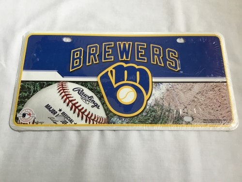 MLB Milwaukee Brewers metal Collector License Plate- baseball /logo ...