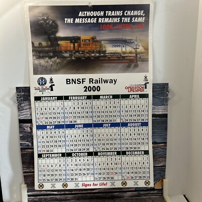 Burlington Northern Santa Fe Railway BNSF 2000 RR Poster Calendar 12.5 ...