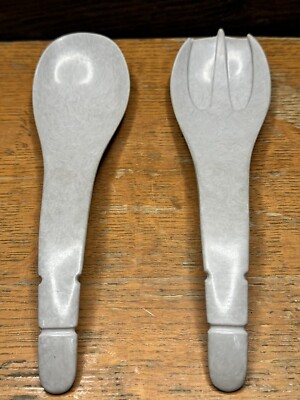 Color Flyte Vintage Melmac Salad Serving Spoon Fork Gray Grey Branchell ...