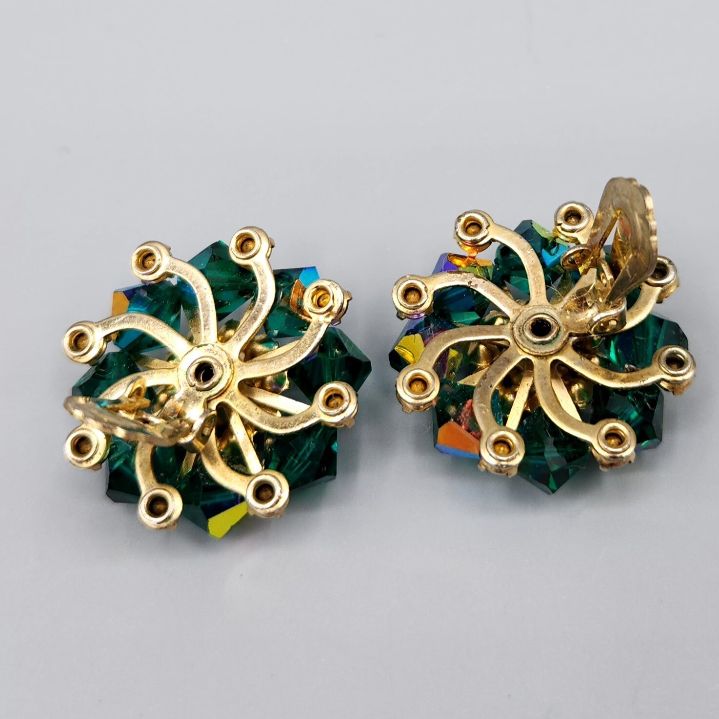 Rare Weiss Signed Emerald Green AB Crystal Bead Rhine… - Gem