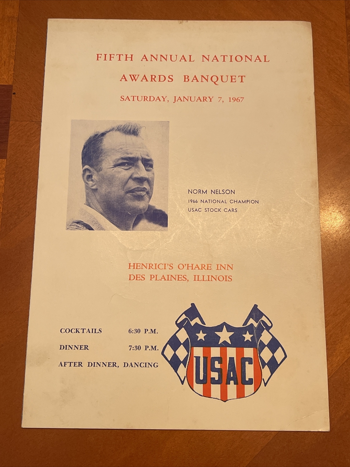 1967 USAC Racing National Awards Banquet Program, Norm Nelson Cover | eBay