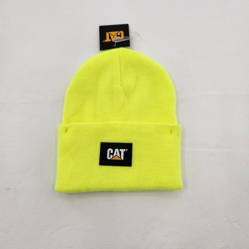 CAT High-Vis Cuff Bright Yellow Winter Hat Beanie | eBay