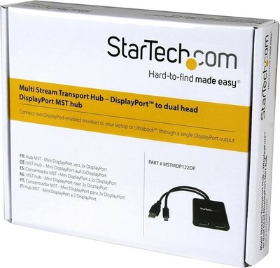 StarTech Multi Streaming Transport Hub MST DisplayPort to Dual Head ...