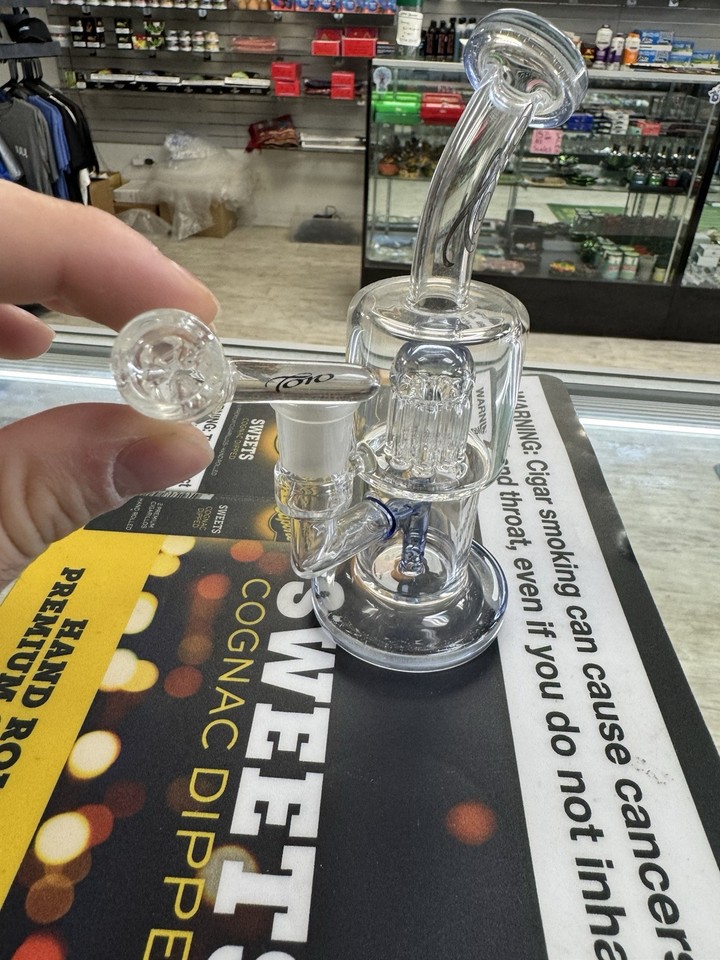 Toro Mac 8 Glass Bong Raindrop Blue Accents – High-End Scientific Water ...