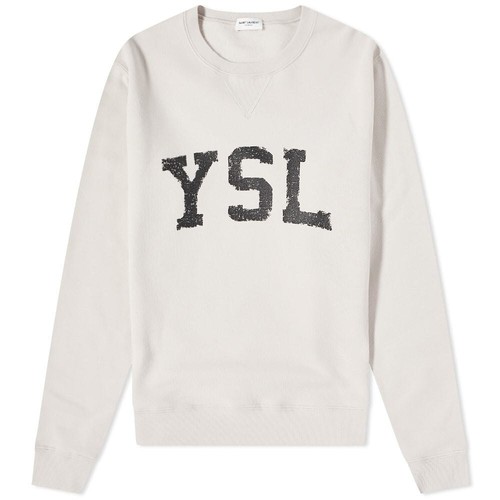Saint Laurent Paris YSL Logo Crew Neck Sweatshirt | eBay