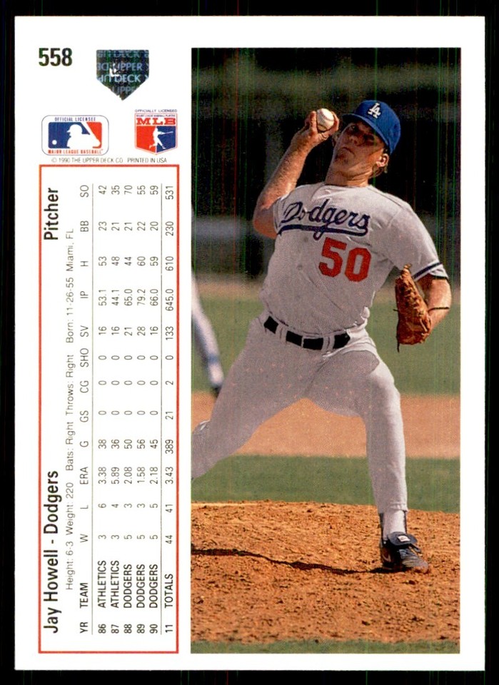 1991 Upper Deck Jay Howell Baseball Cards #558 | eBay
