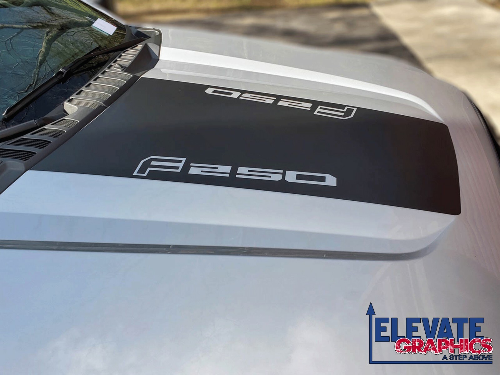 Fits Ford F350 And F250 Center Hood Graphics 3M Vinyl Stripes Decals ...