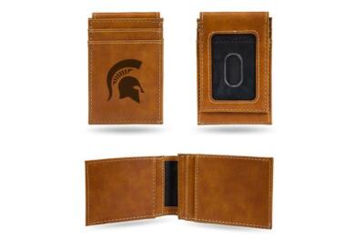 Michigan State Spartans Wallet Laser Engraved Minimal Front Pocket Fit ...