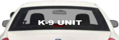 K-9 UNIT REAR WINDOW DECAL SET Police Dog WHITE Sticker k9 Police Car ...
