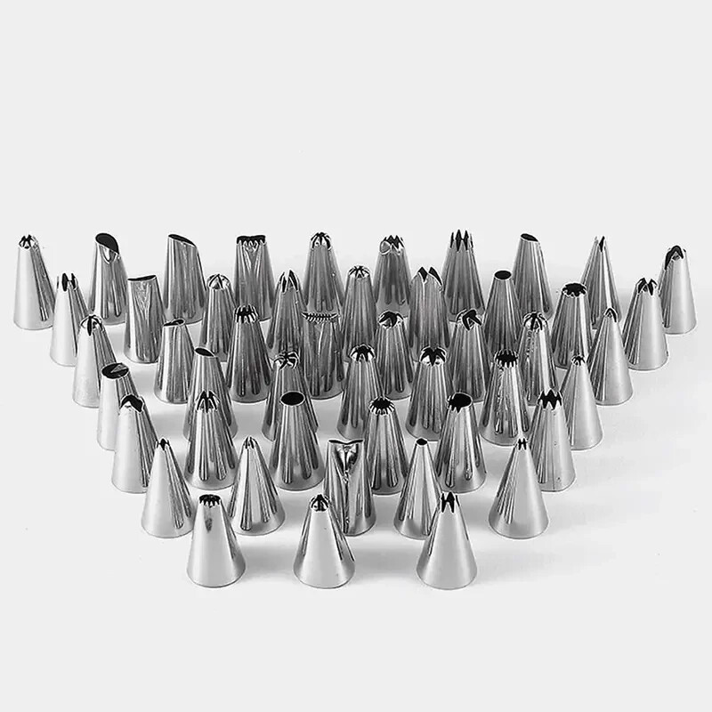 50 PC Piping Bags Nozzle & Connector Set Baking Cake Cream Squeezing ...