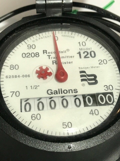 Badger 1-1/12” Water Meter Register Model 120 RTR With Orion CE and ...