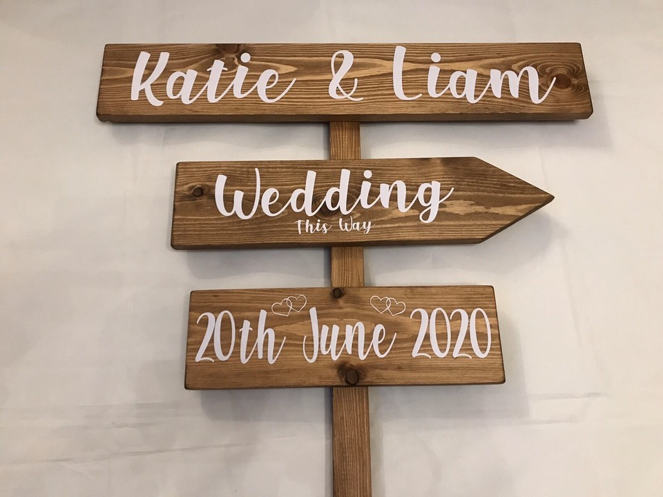 Wedding Welcome Sign Post Personalised Rustic Wooden Venue Sign Guest ...