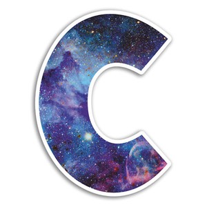 2 x 10cm Space Letter C Vinyl Stickers - Name Cool Sticker Laptop ...
