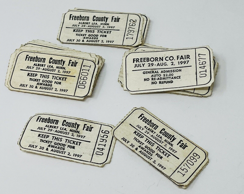1997 Freeborn County Fair Albert Lea MN Raffle Tickets Vintage Lot Of ...