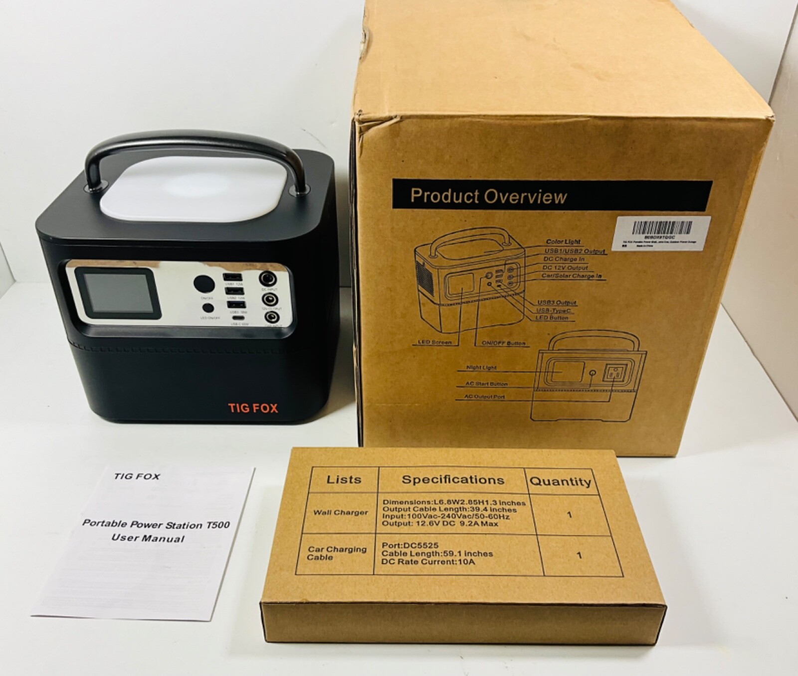 New TIG FOX Power Station 500W Solar Generator Backup Battery Pack T500 ...