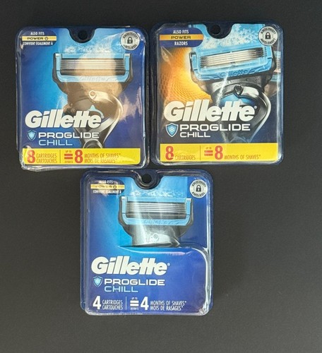 Gillette ProGlide Chill Razor Blades 20ct 🪒 8x2 + 4 Lot • Damaged Packs ...