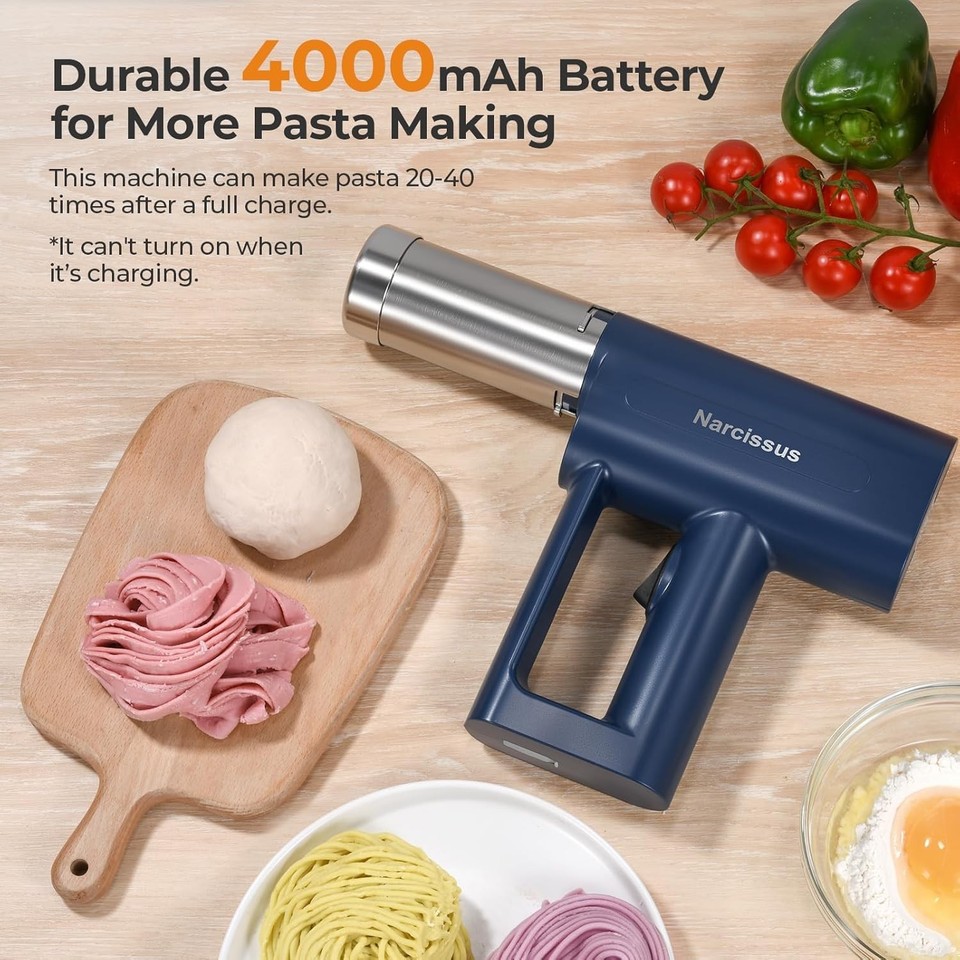 Electric Pasta Maker Cordless 3-in-1 Noodle Machine Spaghetti Linguine ...