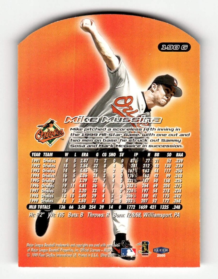 2000 Ultra Mike Mussina Gold Medallion #190G | eBay