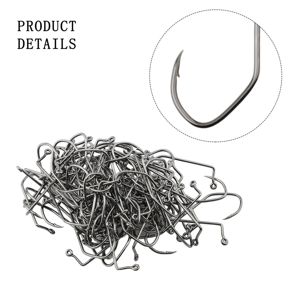 Strong Wire Fishing Hook with V Bend 90 Degree Aberdeen Offset (100pcs ...
