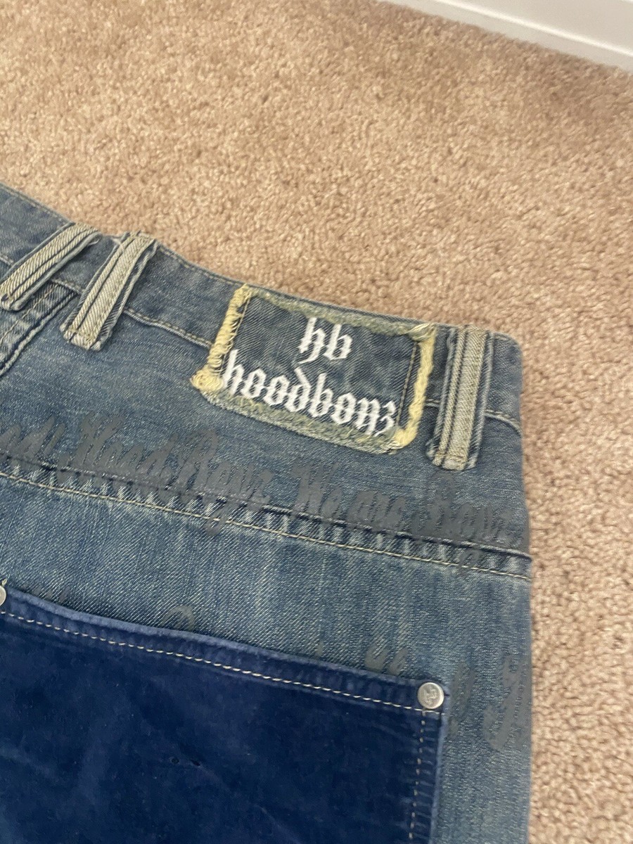 Y2K Baggy Embroidered Hoodboyz Jeans 36x32 jnco skater style Y2K Baggy Embroidered Hoodboyz Jeans 36x32 jnco skater style