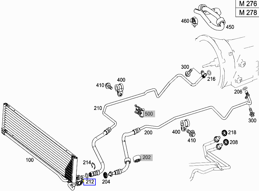 Mercedes Transmission Oil Cooler Hose Line O-Ring Seal A0199976045 New ...