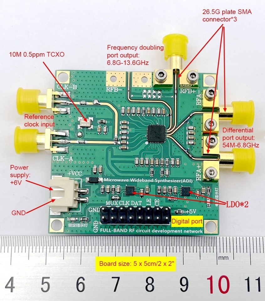 ADF5355 V3 13.6GHz RF Signal Generator Core Board Supports Sweep ...