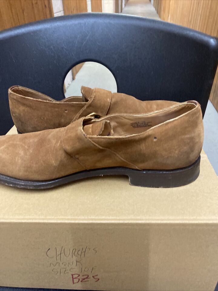 Church’s Woodham Men’s Suede Custom Grade Monk Buckle Slip On Shoes ...